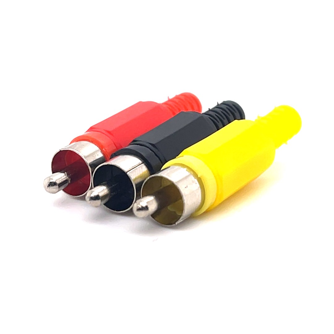RCA Male Connector (Plastic) (Red / Black / Yellow) (Price / Single ...